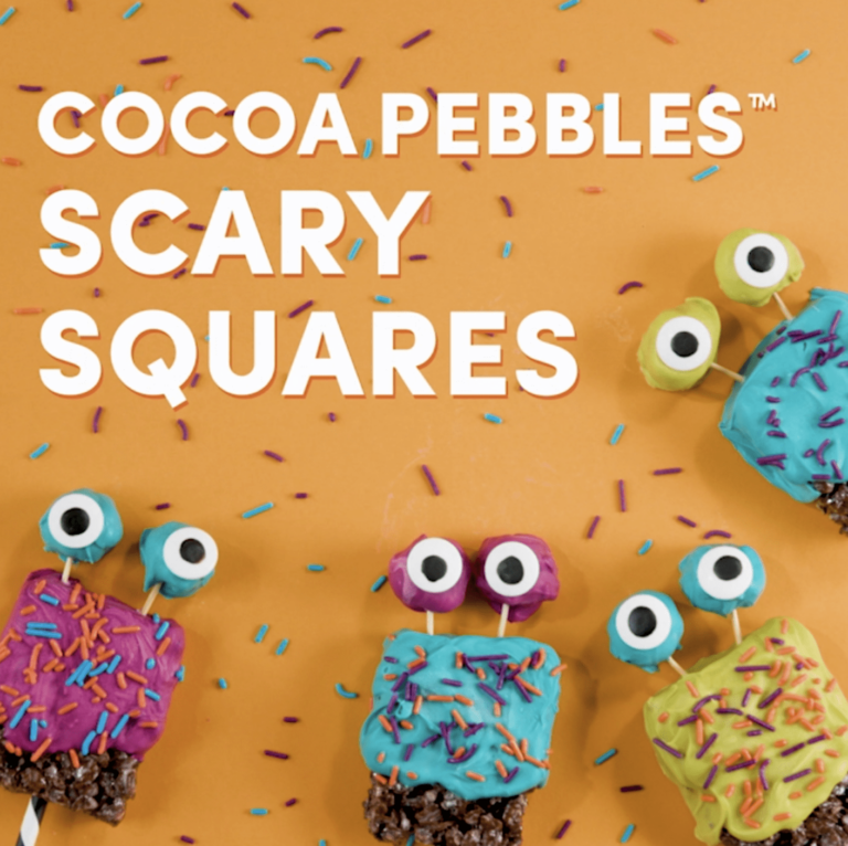 Cocoa Pebbles Cereal Scary Squares Recipe | PEBBLES cereal